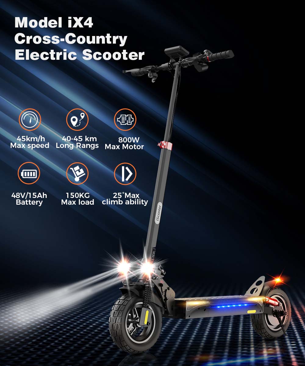 iScooter iX4 800W Off-Road Electric Scooter 45km/h – iScooter Official