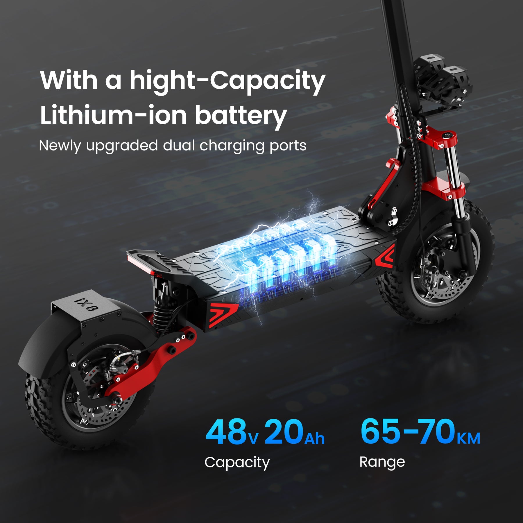 iScooter iX8 1200W*2 Off-Road E-Scooter 60KM/H – iScooter Official