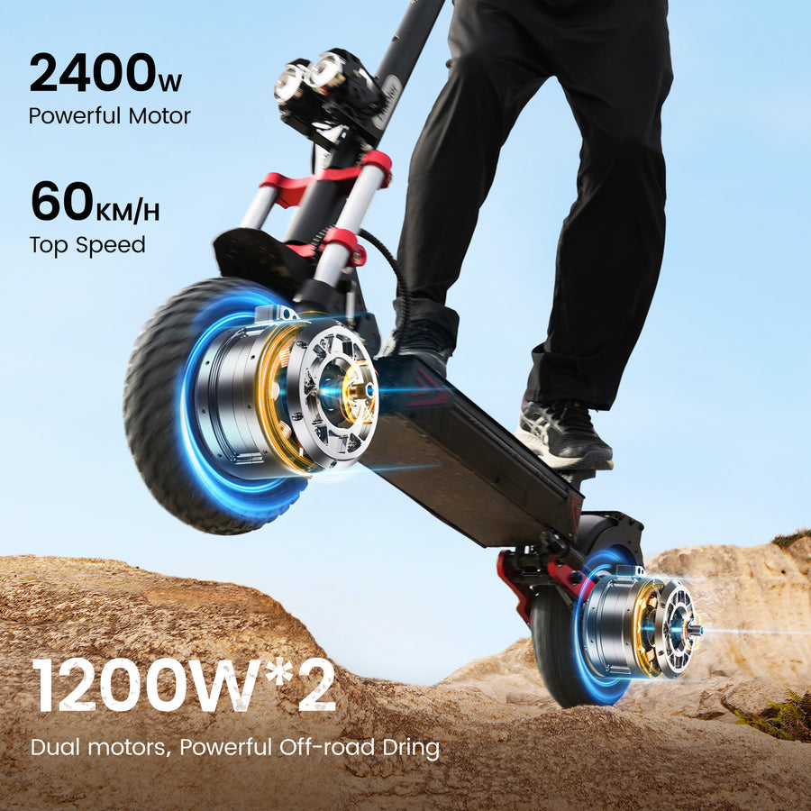 iScooter iX8 1200W*2 Off-Road E-Scooter 60KM/H – iScooter Official